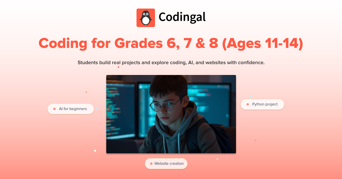 Online Coding Classes Grades 6-8 (Ages 11-14) | Codingal