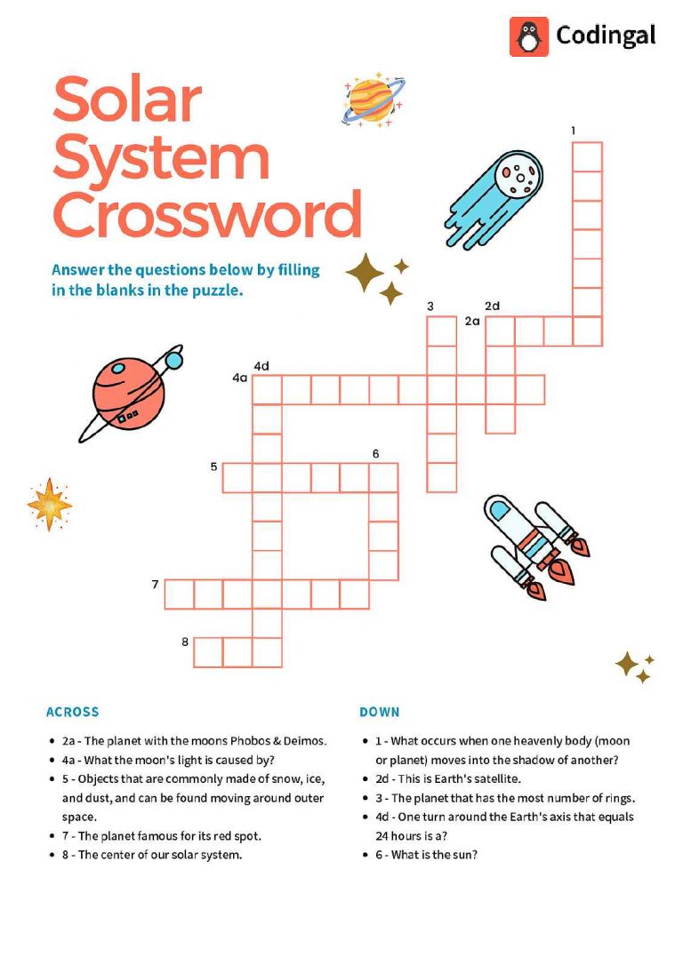 Solar System Crossword - Codingal