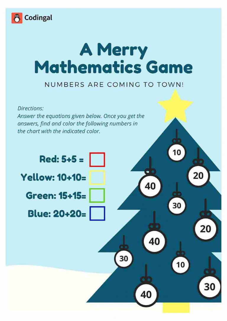 Addition with Christmas Ornaments - Codingal