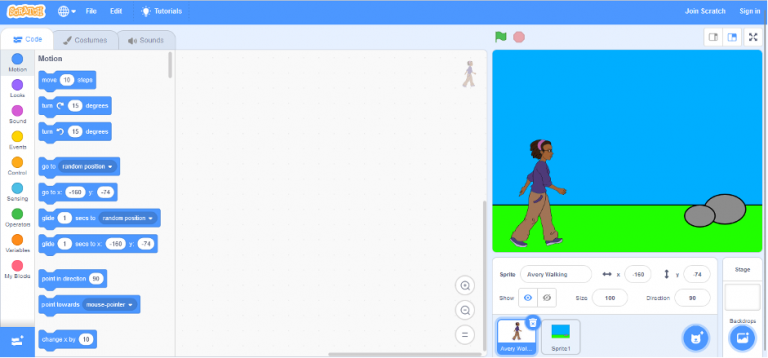 How to make a scrolling background in Scratch | Codingal