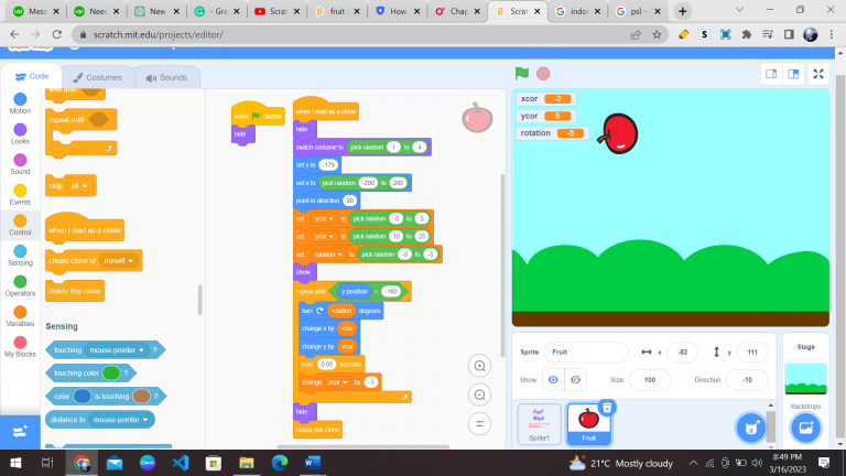 How to create a fruit ninja game on Scratch