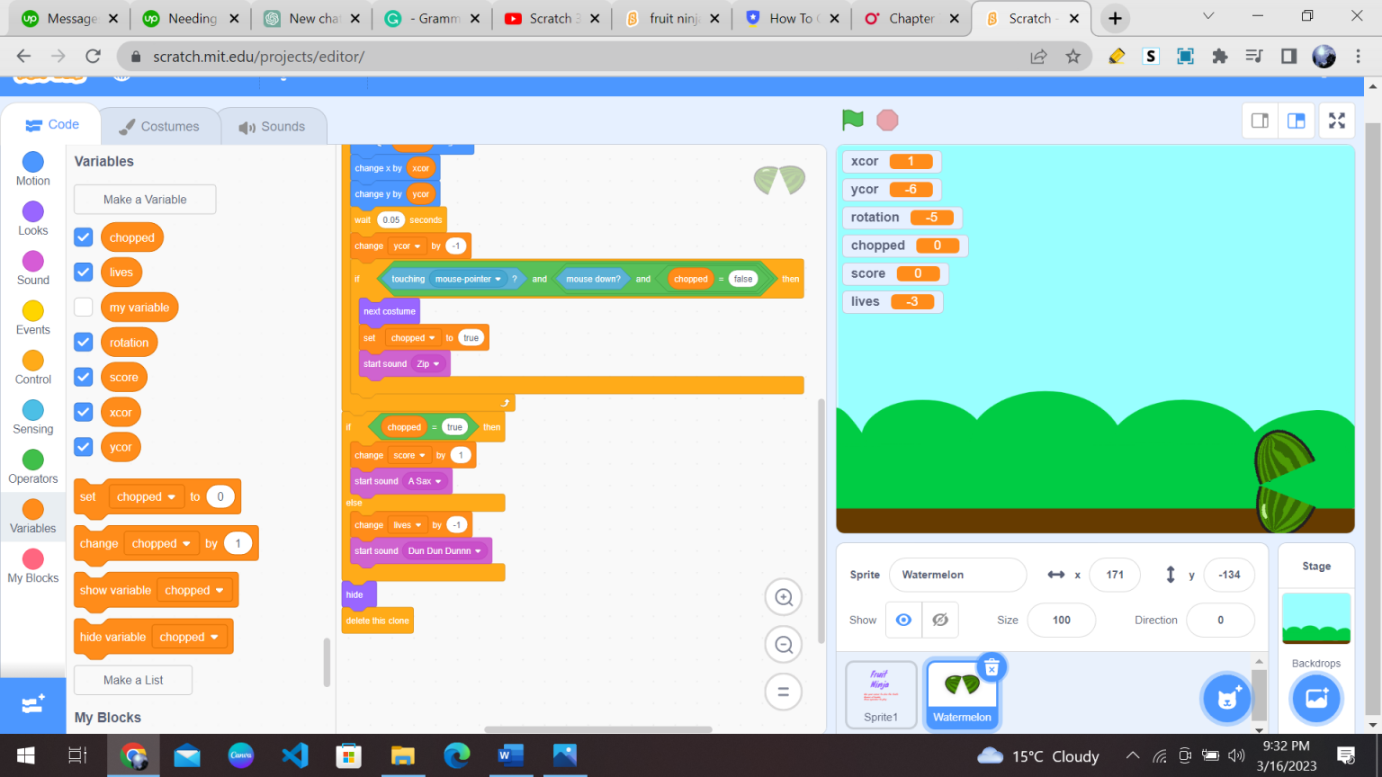 How to create a fruit ninja game on Scratch | Codingal