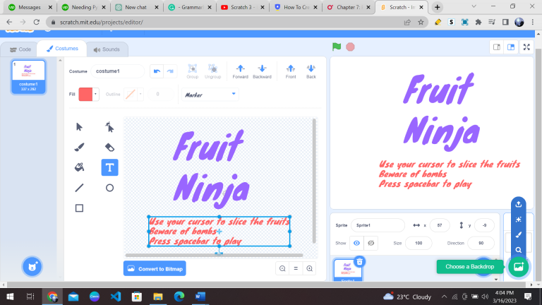 How to create a fruit ninja game on Scratch | Codingal