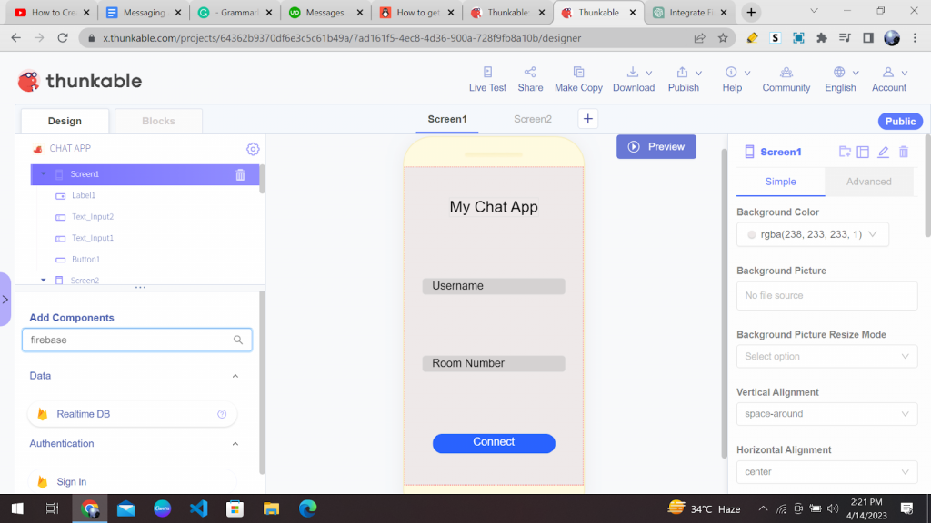 Create a real-time messaging application on Thunkable