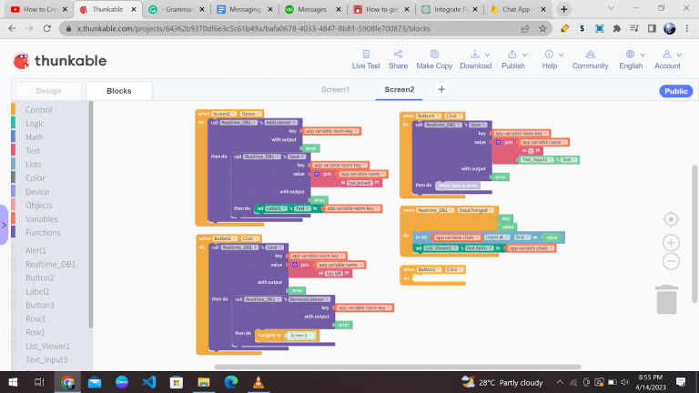 Create a real-time messaging application on Thunkable