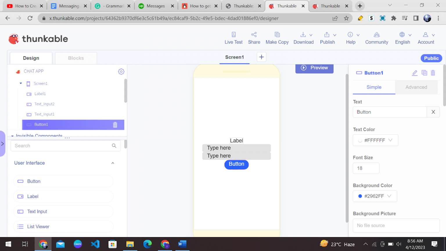 Create A Real Time Messaging Application On Thunkable