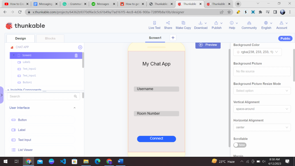 Create A Real Time Messaging Application On Thunkable