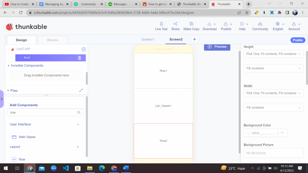 Create a real-time messaging application on Thunkable