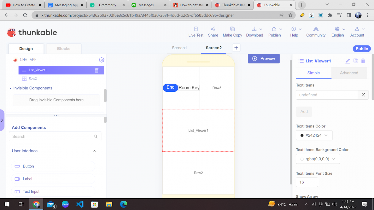 Create A Real Time Messaging Application On Thunkable
