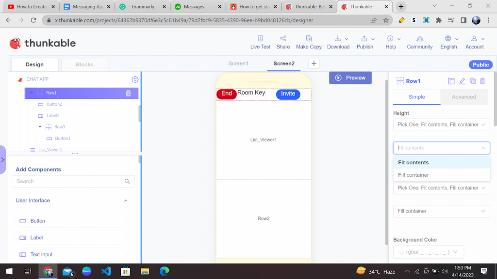 Create a real-time messaging application on Thunkable