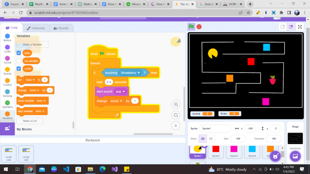 How to Code a Pac-Man Game in Scratch